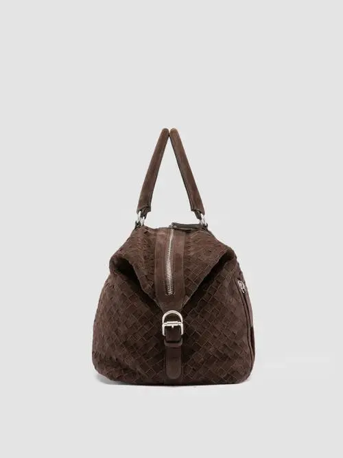 Officine Creative Armor 019 Hand-woven Leather Weekender Bag