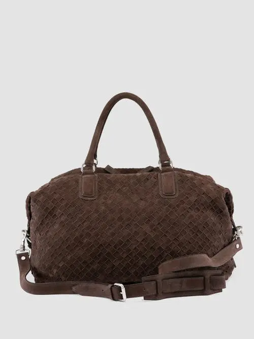 Officine Creative Armor 019 Hand-woven Leather Weekender Bag