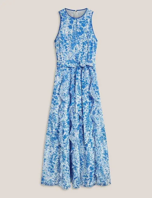 HOBBS LONDON Taryn Floral Ruffle Maxi Dress