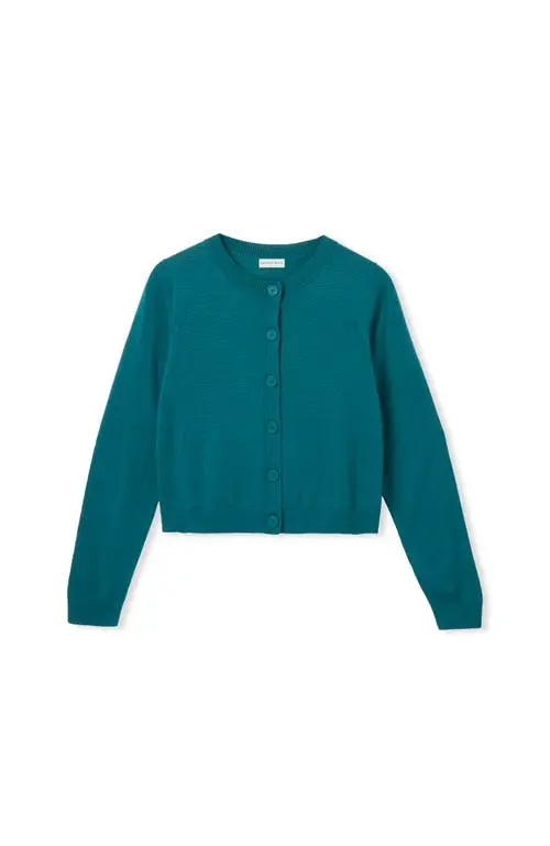 CELTIC & CO. Fine Knit Merino Crew Neck Cardigan
