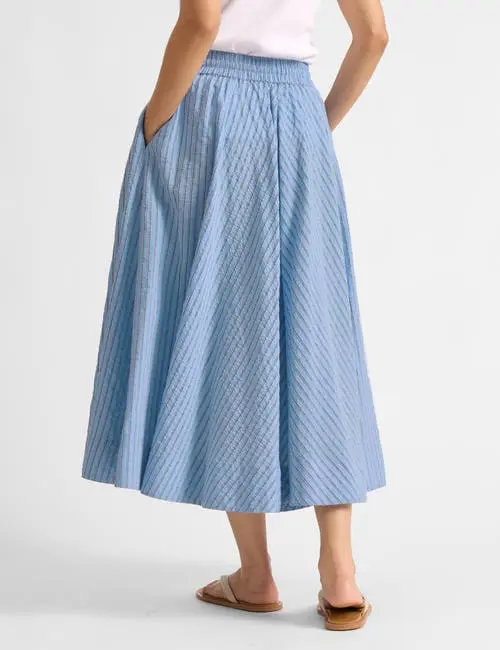 ALBARAY Full Stripe Midi Skirt