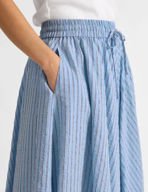ALBARAY Full Stripe Midi Skirt