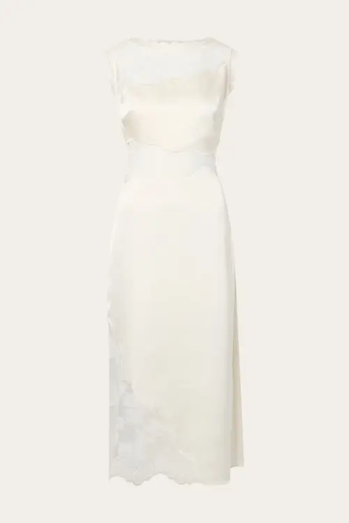 MALINA Desire Lace Trimmed Cut Out Midi Dress