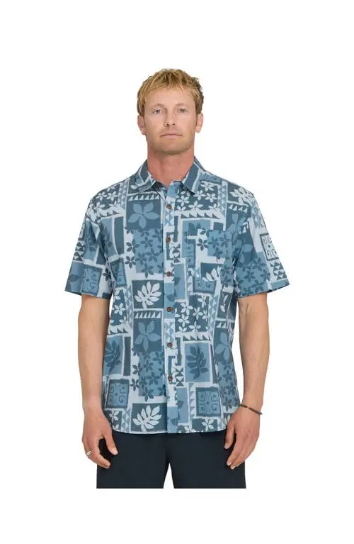 QUIKSILVER WATERMAN Sandy Cove Short Sleeve Shirt - Skyway