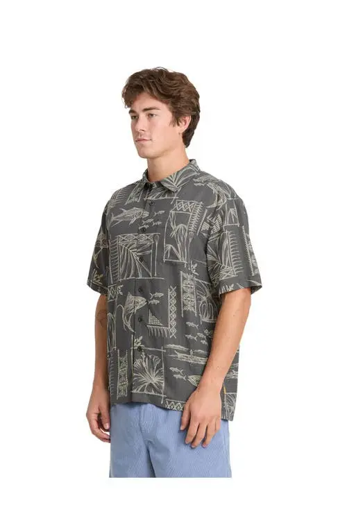 QUIKSILVER WATERMAN Paradise Bay Short Sleeve Shirt - Phantom
