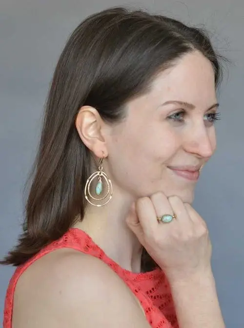 FAIR ANITA Adela Dangle Earrings With Chalcedony And Recycled Brass