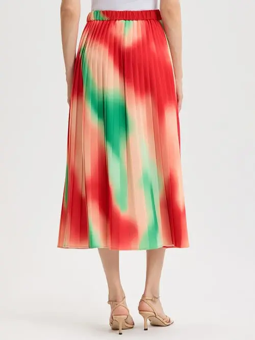 Misook Pleated Crepe Maxi Skirt