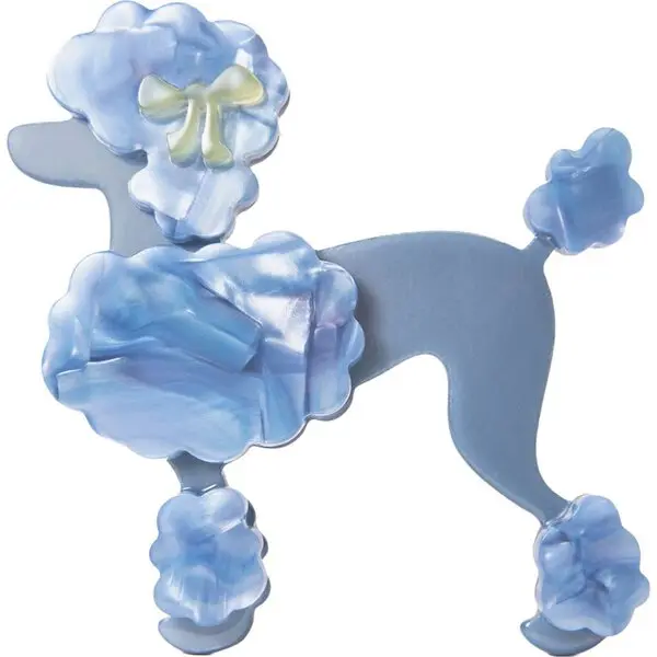 MLE Poodle Hair Clip With Bow Detail - Blue