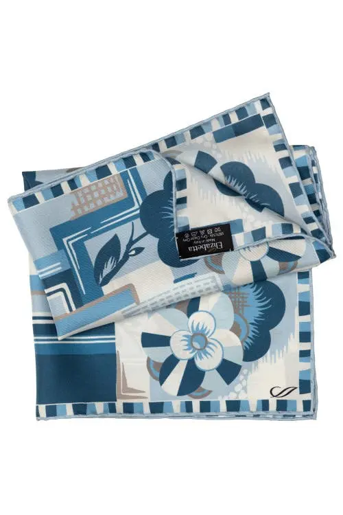 ELIZABETTA Pierosilk Pocket Square For - Blue
