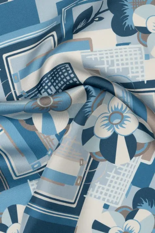 ELIZABETTA Pierosilk Pocket Square For - Blue