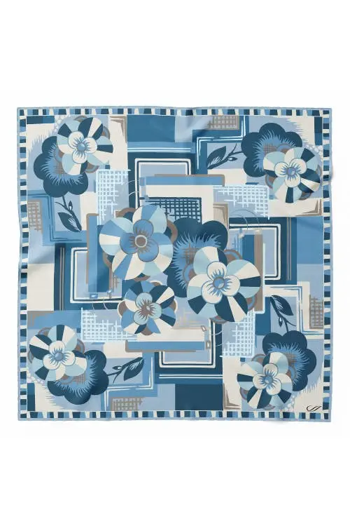 ELIZABETTA Pierosilk Pocket Square For - Blue
