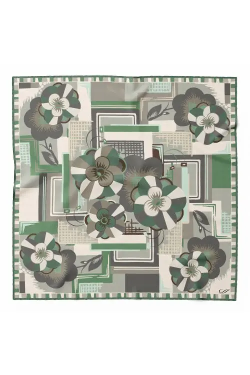 ELIZABETTA Pierosilk Pocket Square For - Green