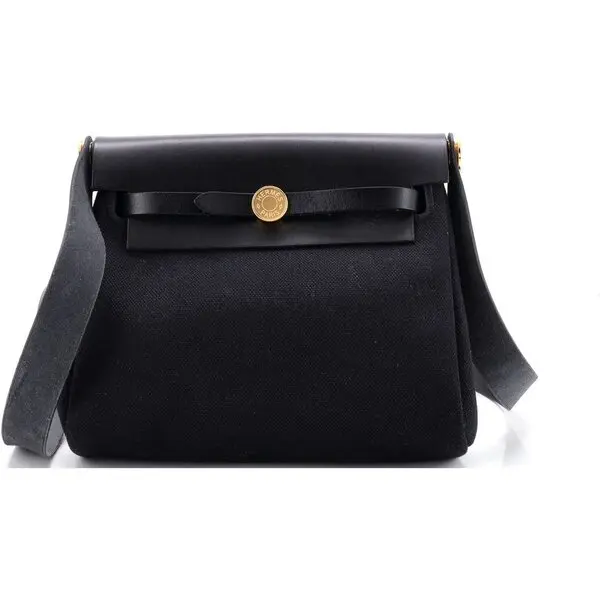 Hermès Herbag Zip Toile And Leather 20 - Noir