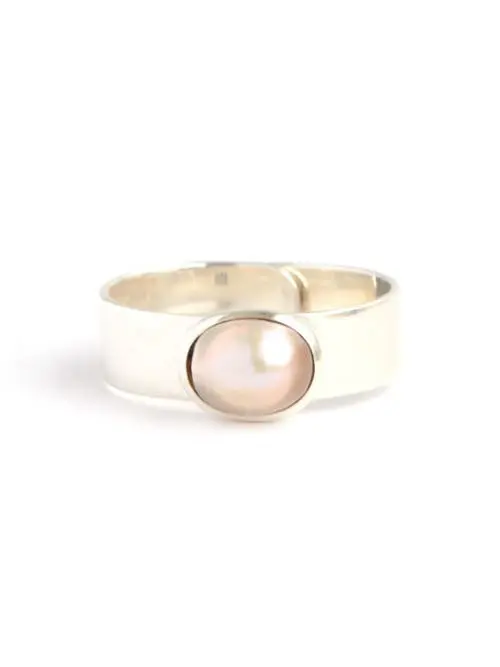 FAIR ANITA Dolores Freshwater Pearl Sterling Ring - Silver