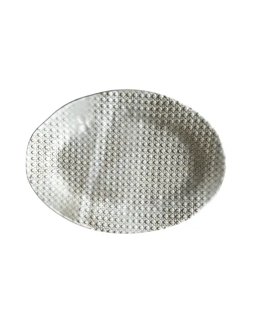 GINA DE SANTIS CERAMICS Alwood Caned Statement Platter