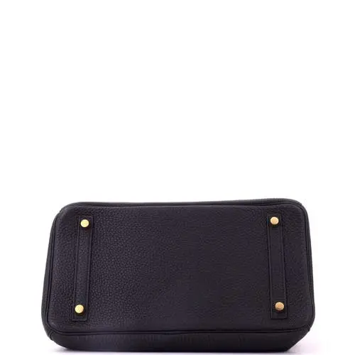 Hermès Birkin Handbag Black Togo With Gold Hardware 30