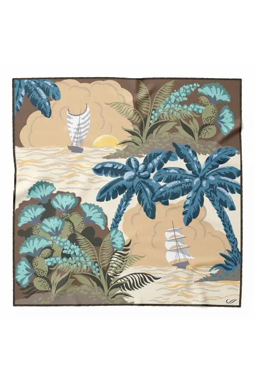 ELIZABETTA Isolasilk Pocket Square For - Aqua