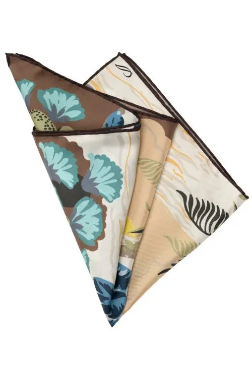 ELIZABETTA Isolasilk Pocket Square For - Aqua