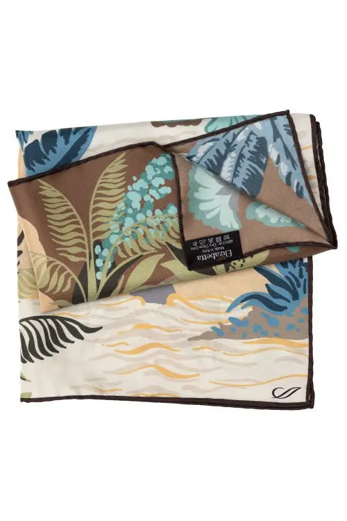 ELIZABETTA Isolasilk Pocket Square For - Aqua