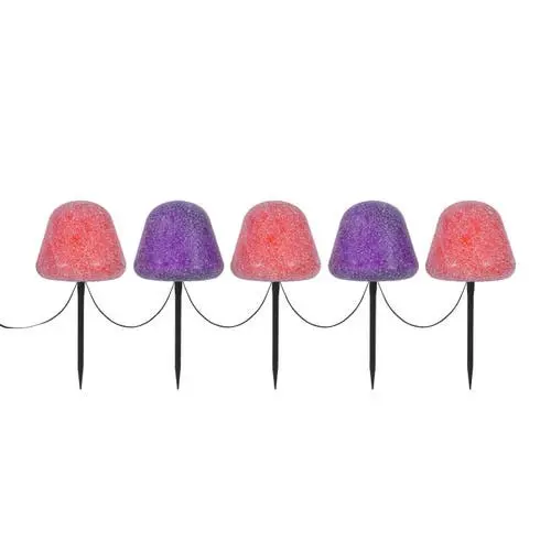 MR. HALLOWEEN Set Of 5 Led Gumdrop Pathway Lightsorange And Purple - Multicolor