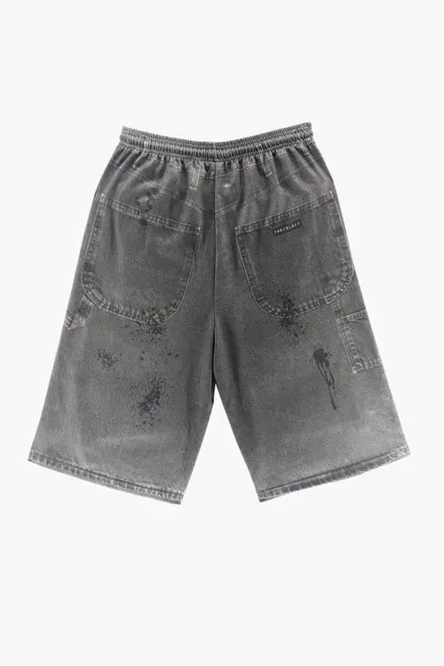 THE CELECT Jumbo Printed Denim Shorts