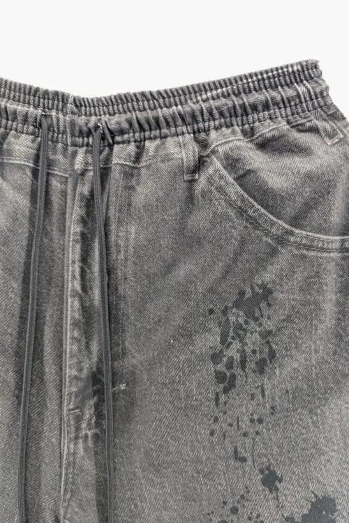 THE CELECT Jumbo Printed Denim Shorts
