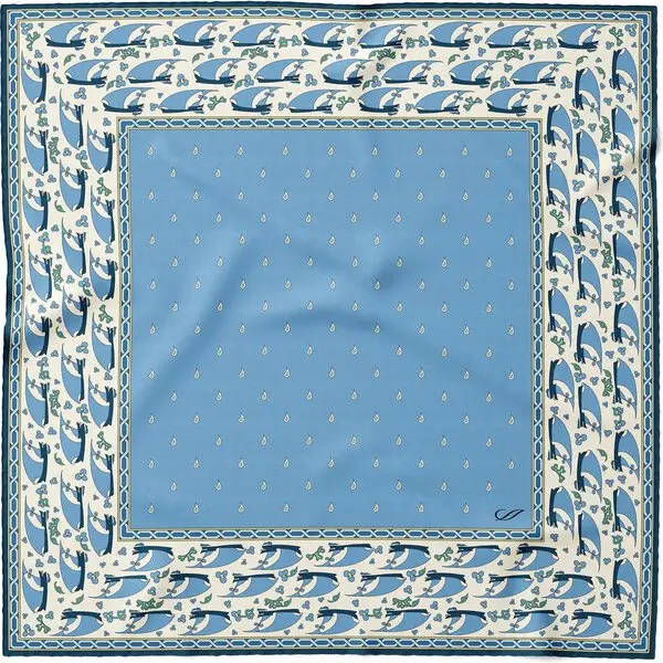 ELIZABETTA Ostiasilk Pocket Square For - Light Blue