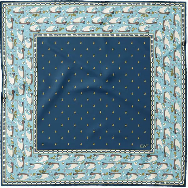 ELIZABETTA Ostiasilk Pocket Square For - Navy