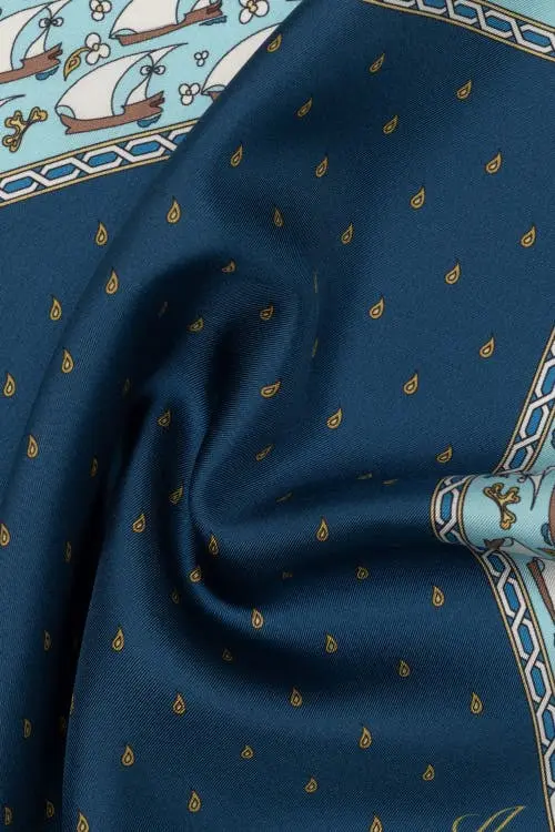 ELIZABETTA Ostiasilk Pocket Square For - Navy
