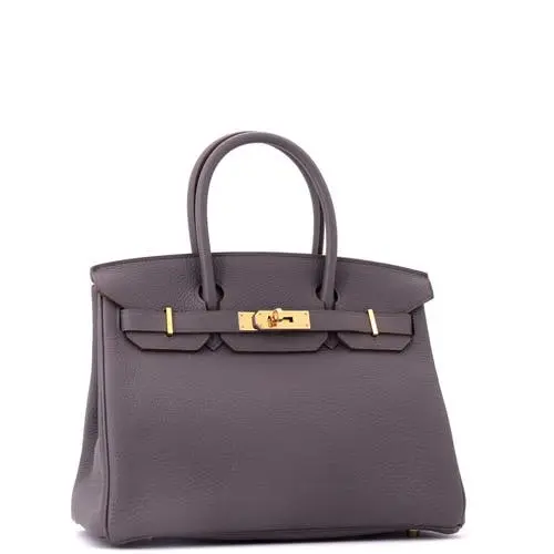 Hermès Birkin Handbag Grey Togo With Gold Hardware 30 - Etain