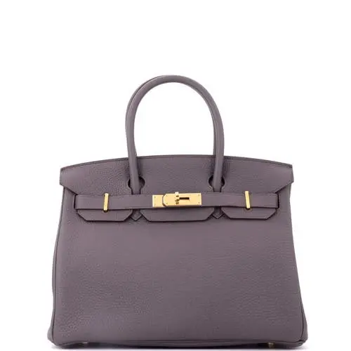 Hermès Birkin Handbag Grey Togo With Gold Hardware 30