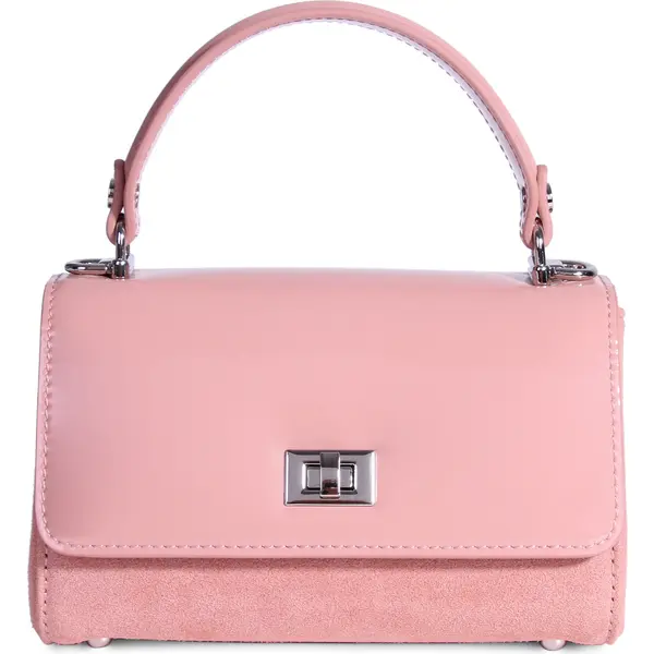 JURGI Suede And Patent Leather Bag - Dusty Rose