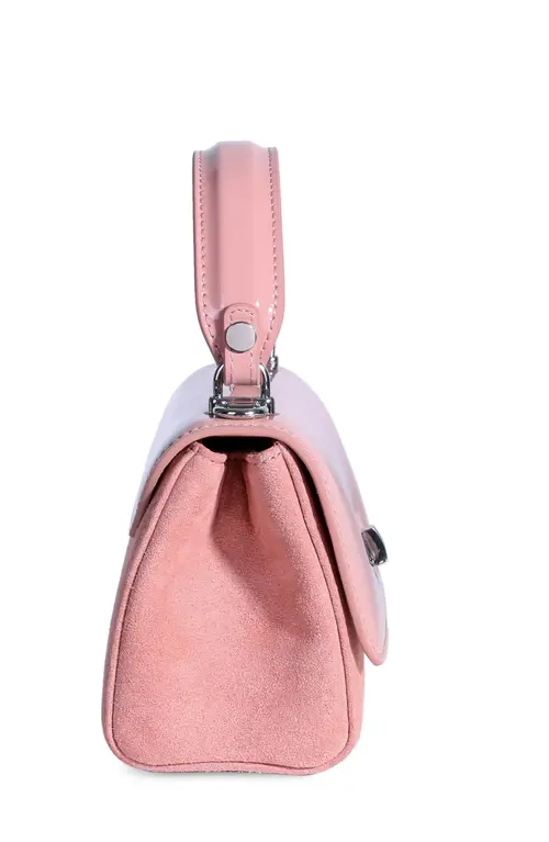 JURGI Suede And Patent Leather Bag - Dusty Rose
