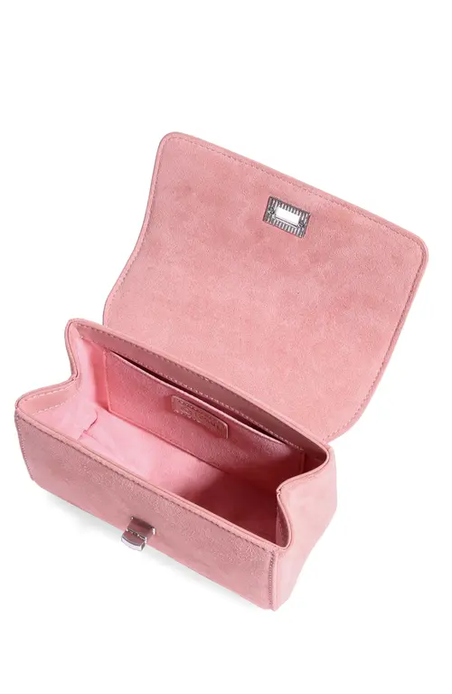 JURGI Suede And Patent Leather Top Handle Bag - Dusty Rose
