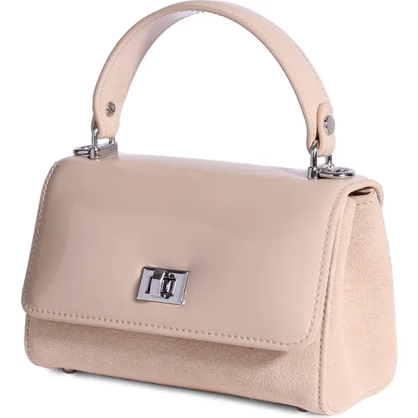 JURGI Rytas Suede And Patent Leather Bag - Sand
