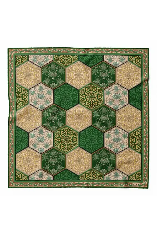 ELIZABETTA Dantesilk Pocket Square For - Emerald Green