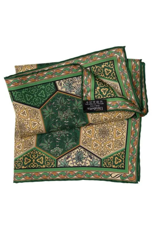 ELIZABETTA Dantesilk Pocket Square For - Emerald Green