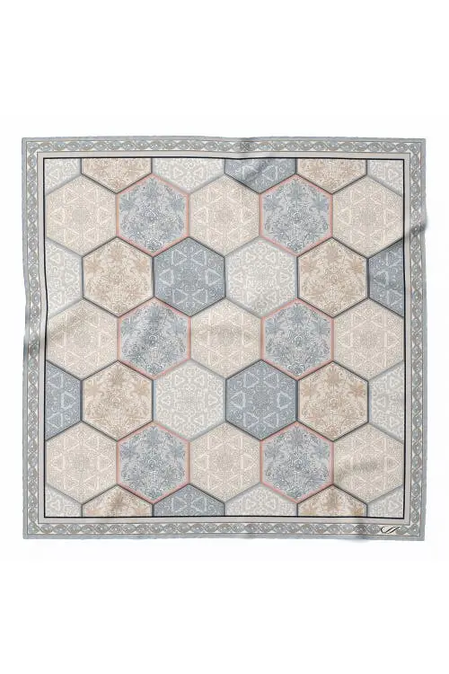 ELIZABETTA Dantesilk Pocket Square For - Peach And Grey