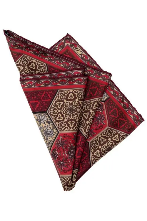 ELIZABETTA Dantesilk Pocket Square For - Red