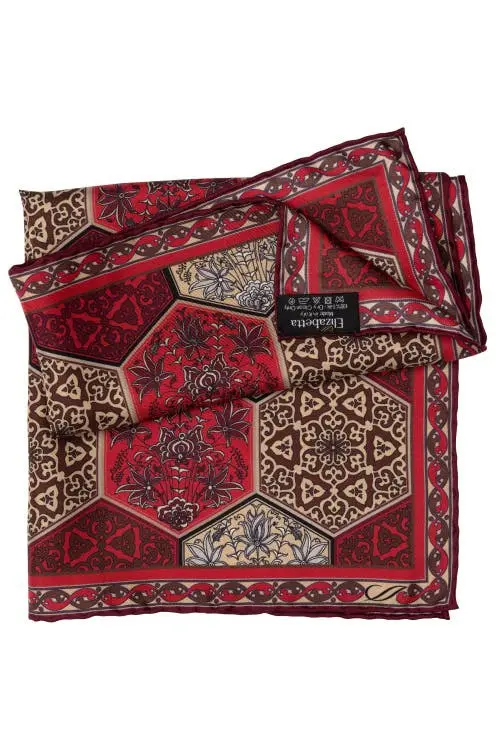 ELIZABETTA Dantesilk Pocket Square For - Red