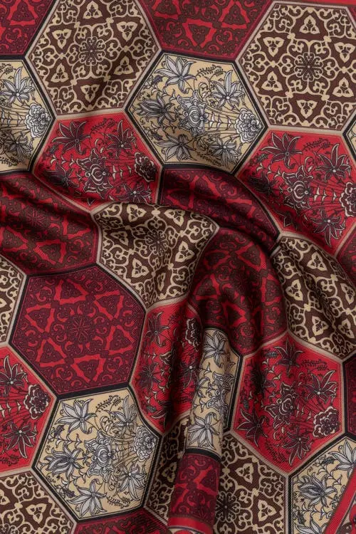 ELIZABETTA Dantesilk Pocket Square For - Red