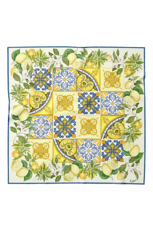 ELIZABETTA Messinasilk Pocket Square For - Yellow And Blue