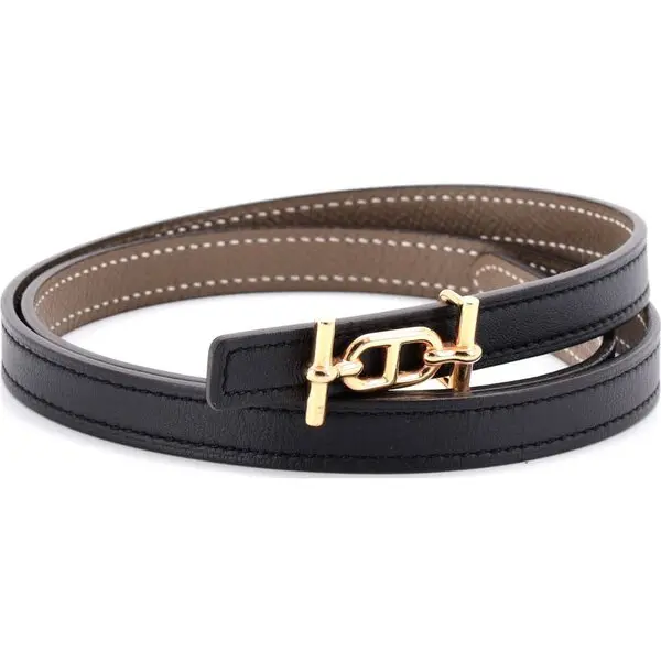 Hermès Ancre Reversible Belt Leather Thin - Black