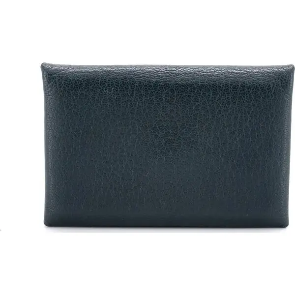 Hermès Calvi Duo Card Holder Chevre Mysore - Vert Rosseau