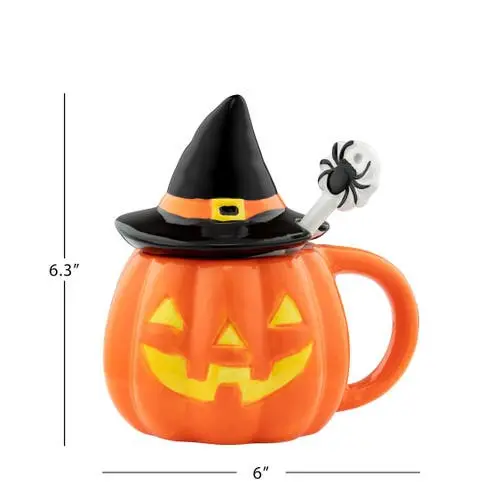 MR. HALLOWEEN 18 Oz. Jack-o-lantern Lidded Mug With Spoon