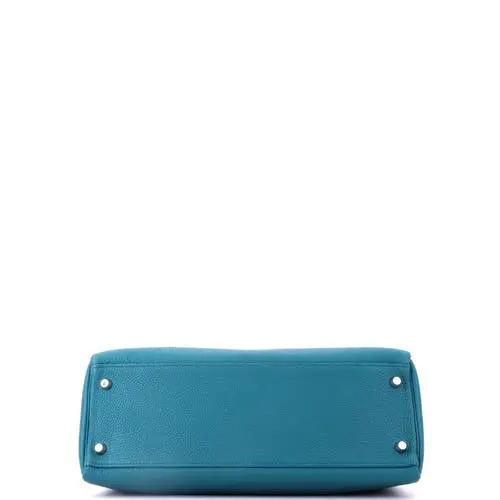 Hermès Kelly Handbag Blue Togo With Palladium Hardware 32 - Bleu Izmir