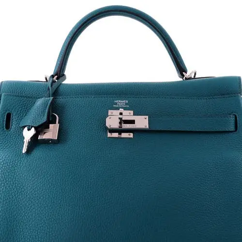 Hermès Kelly Handbag Blue Togo With Palladium Hardware 32 - Bleu Izmir
