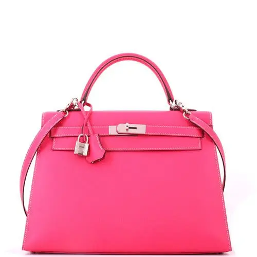 Hermès Kelly Handbag Epsom With Palladium Hardware 32 - Pink
