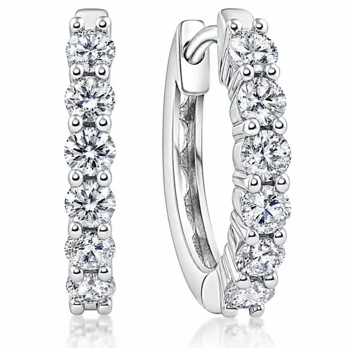 BLISS DIAMOND 3/4ct Tw Lab Grown Diamond Hoop Earrings - Silver
