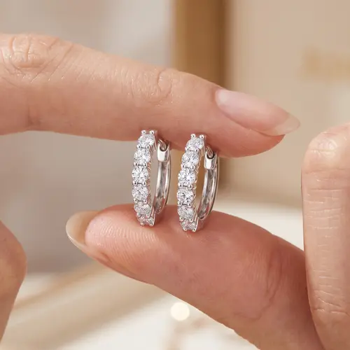 BLISS DIAMOND 3/4ct Tw Lab Grown Diamond Hoop Earrings